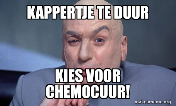 Kappertje te duur Kies voor chemocuur! - You Complete Me Meme Generator