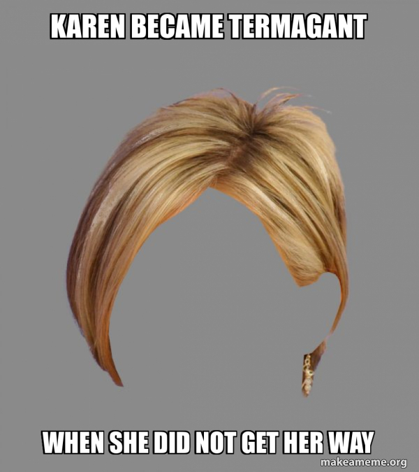Karen became termagant when she did not get her way - The Karen Hair ...