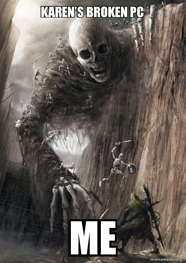 Karen's broken pc me Meme Generator