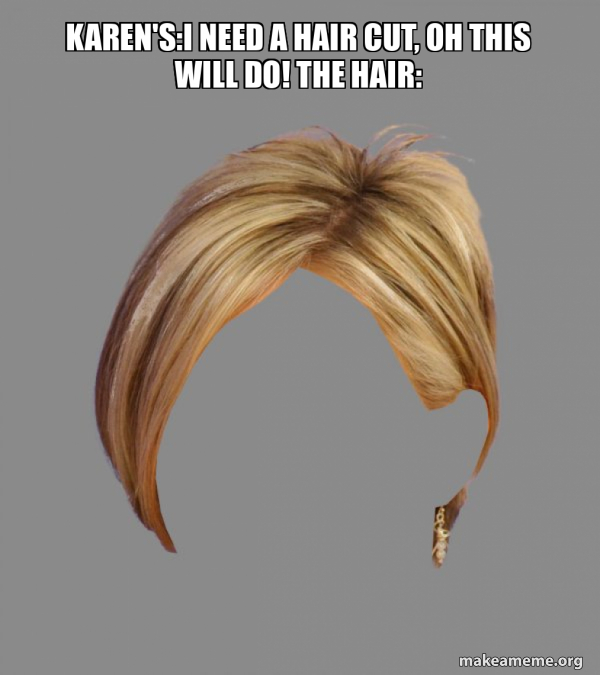 Karen's:I need a hair cut, oh this will do! The hair: - The Karen Hair ...