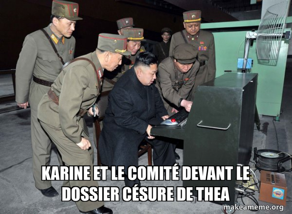 Karine et le comité devant le dossier césure de Thea - North Korea Not ...
