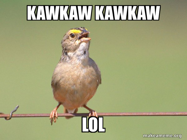 Kawkaw kawkaw Lol - Common Opinion Sparrow Meme Generator