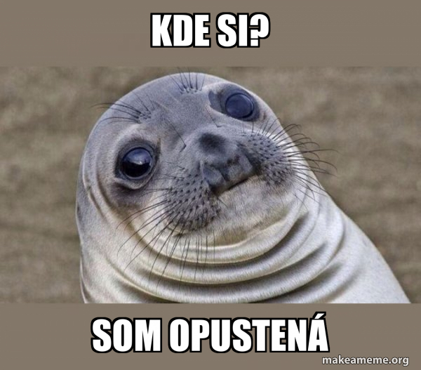 Kde si? Som opustená - Squeamish Seal Meme Generator