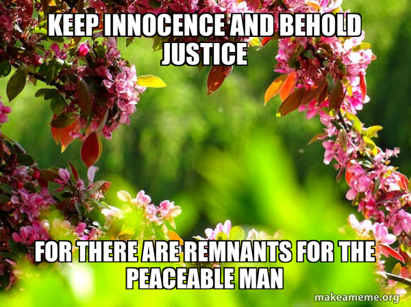 keep innocence and behold justice for there are remnants for the ...