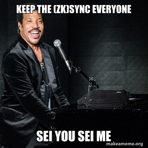 keep the (zk)Sync everyone SeI you SeI me Meme Generator