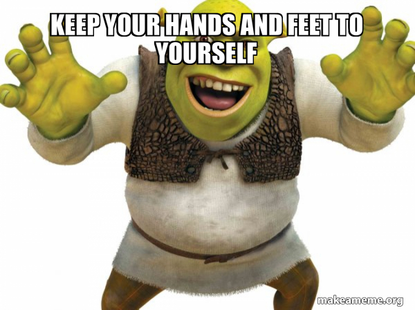 Keep your hands and feet to yourself - Shrek Meme Generator