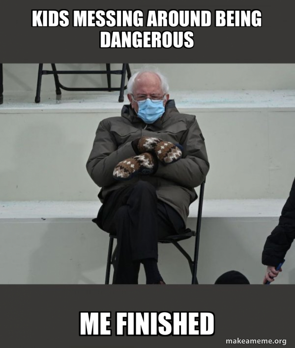 Kids messing around being dangerous Me finished - Bernie Sanders at the ...