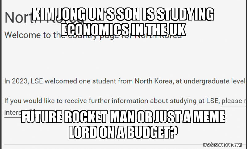 Kim Jong Un's son is studying economics in the UK Future Rocket Man or ...