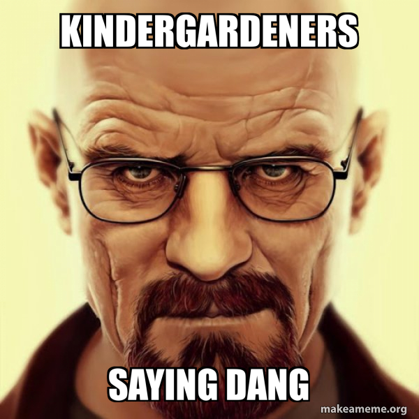 kindergardeners saying dang - Walter White Breaking Bad Meme Generator