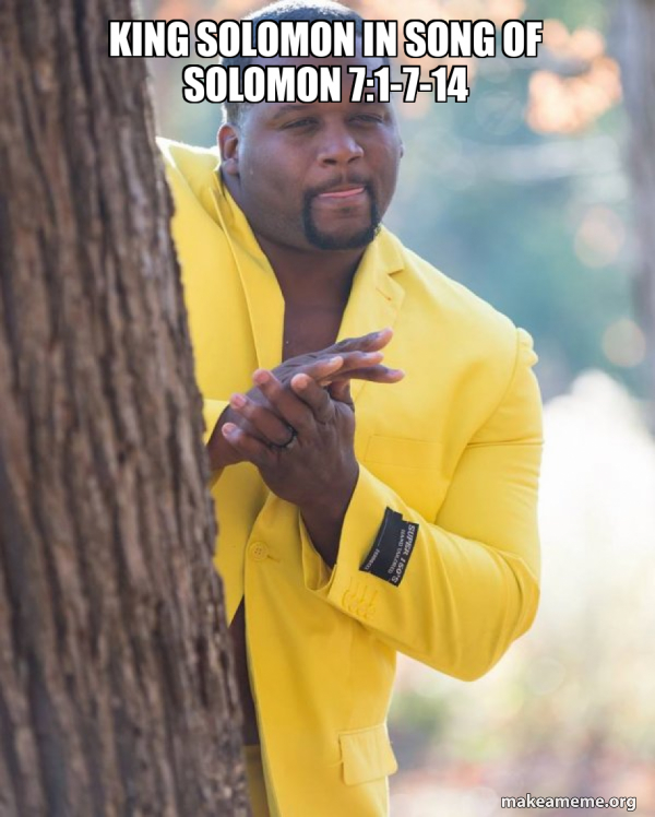 king Solomon in Song of Solomon 7:1-7-14 - Anthony Adams in Yellow Suit ...