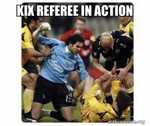 Kix referee in action Meme Generator