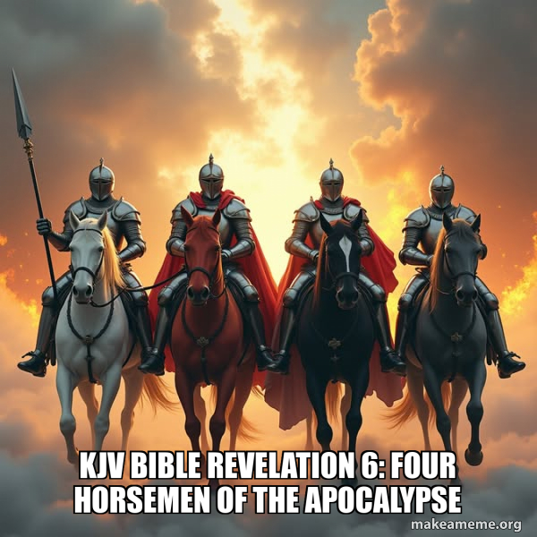 kjv bible Revelation 6: four horsemen of the apocalypse Meme Generator