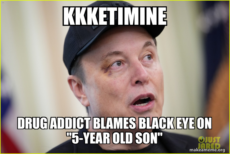 kkketimine drug addict blames black eye on "5-year old son" Meme Generator