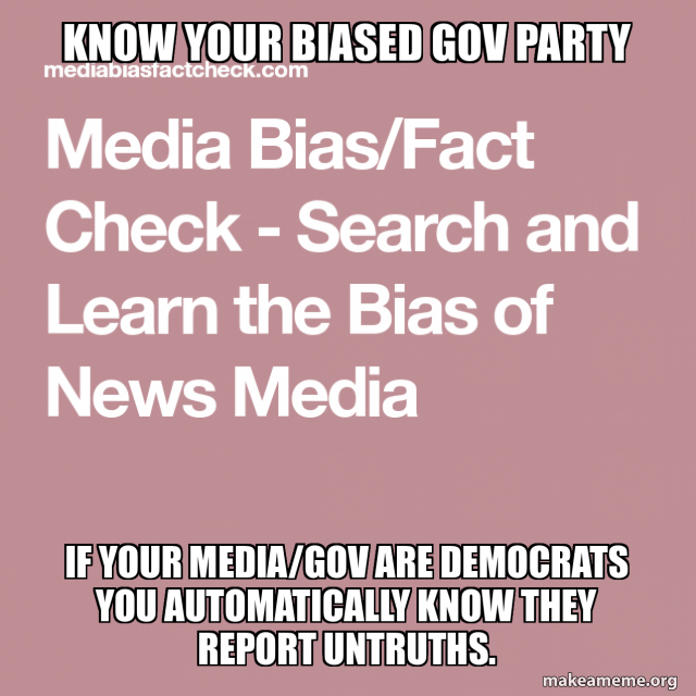 know your biased gov party if your media/gov are democrats you ...