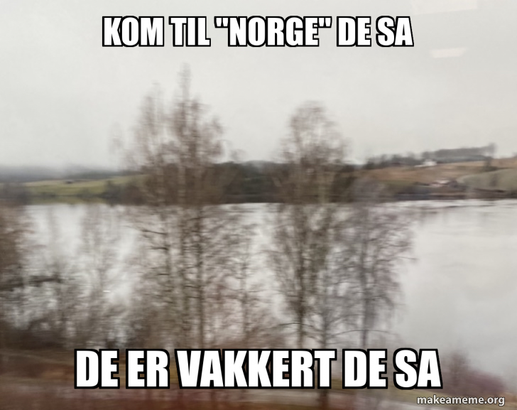 Kom til ''norge'' de sa de er vakkert de sa Meme Generator