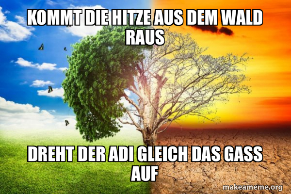 Kommt die Hitze aus dem Wald raus dreht der Adi gleich das Gaß auf ...