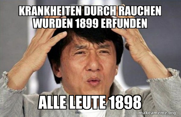 Krankheiten durch Rauchen wurden 1899 erfunden Alle leute 1898 - Jackie ...