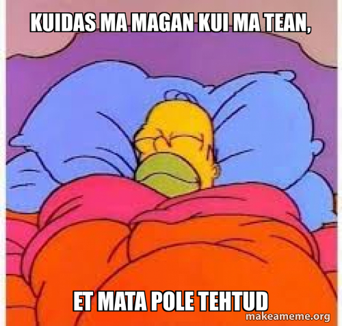 Kuidas ma magan kui ma tean, et mata pole tehtud Meme Generator