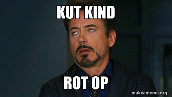 Kut kind Rot op - Tony Stark Eye Roll Meme Generator