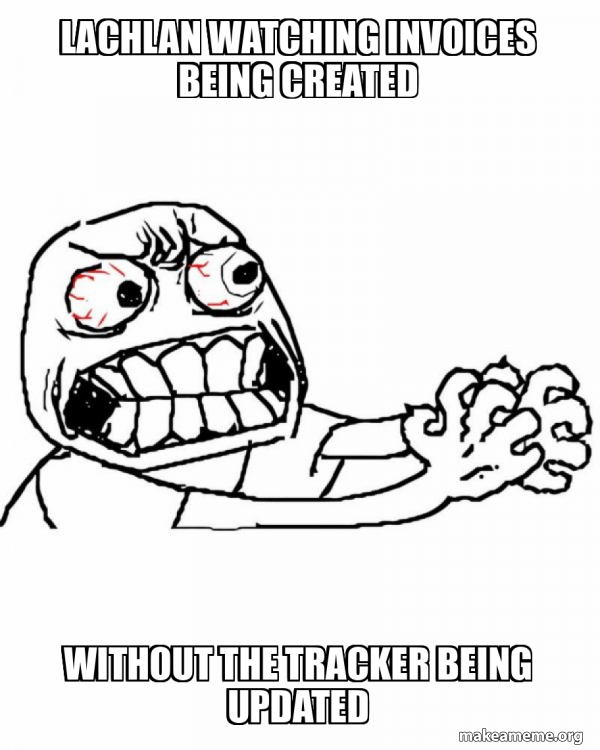 Lachlan watching invoices being created without the tracker being ...