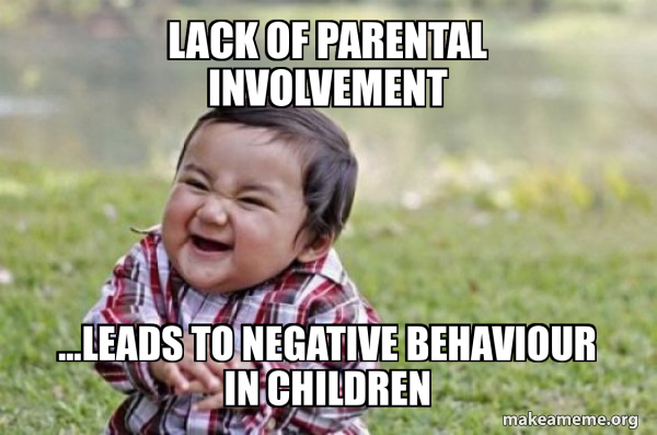 Lack of parental involvement ...leads to negative behaviour in children ...
