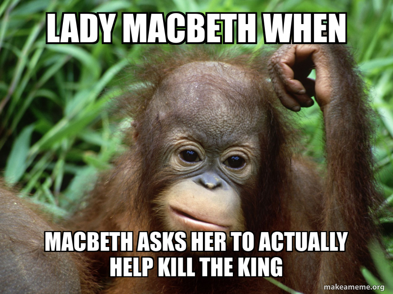 lady macbeth when macbeth asks her to actually help kill the king Meme ...