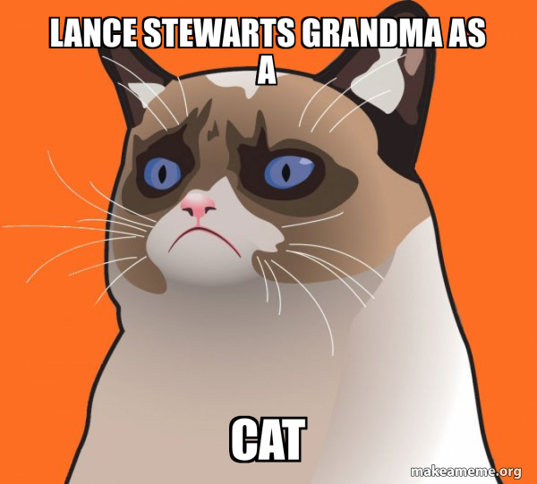 lance stewarts grandma as a cat - Cartoon Grumpy Cat Meme Generator