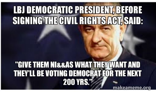 LBJ Democratic president, before signing the civil rights act, said ...