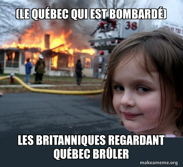 (Le Québec qui est bombardé) Les Britanniques regardant Québec brûler ...