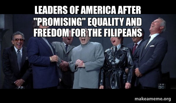 Leaders of America after "promising" equality and freedom for the ...