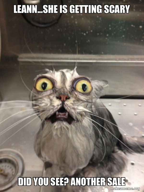 leann...she is getting scary did you see? another sale - Cat bath Meme ...