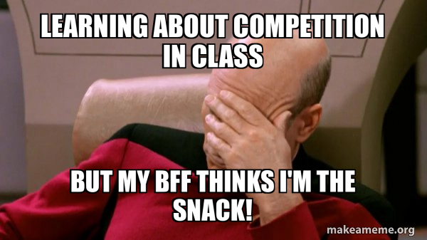Learning about competition in class But my BFF thinks I'm the snack ...