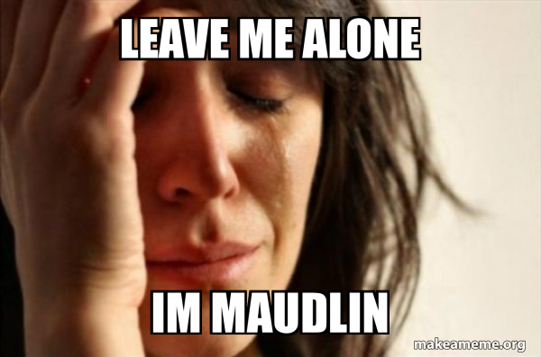 Leave me alone Im maudlin - First World Problems Meme Generator
