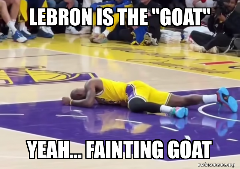 LeBron is the "goat" Yeah... Fainting goat Meme Generator