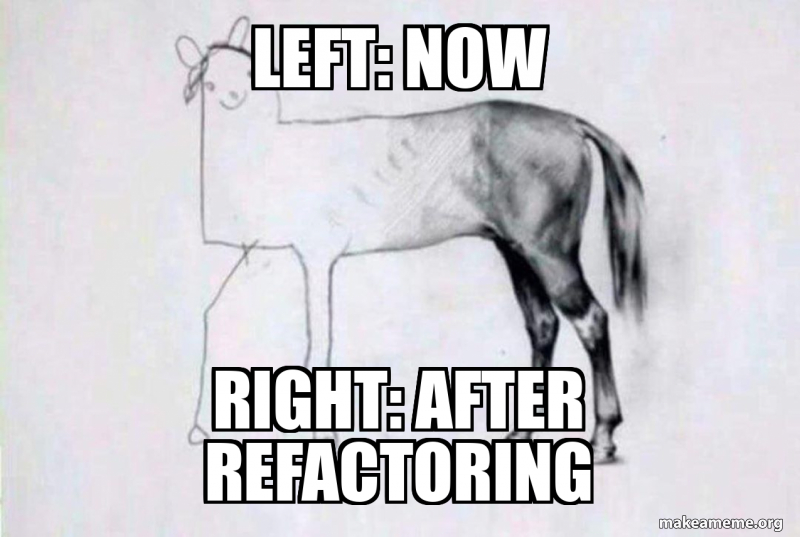 Left: Now Right: After Refactoring Meme Generator