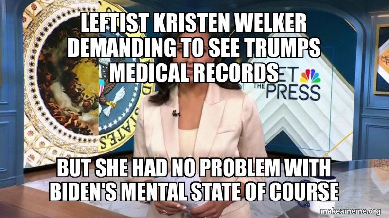 LEFTIST KRISTEN WELKER DEMANDING TO SEE TRUMPS MEDICAL RECORDS BUT SHE ...