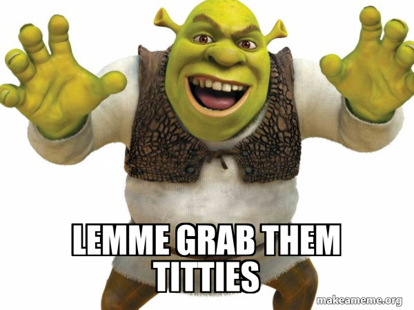 lemme grab them titties - Shrek Meme Generator
