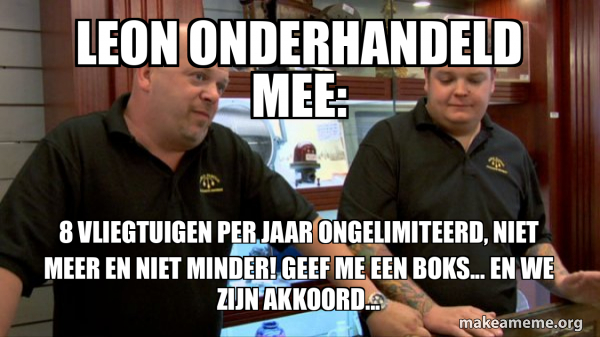 Leon onderhandeld mee: 8 VLIEGTUIGEN PER JAAR ONGELIMITEERD, NIET MEER ...