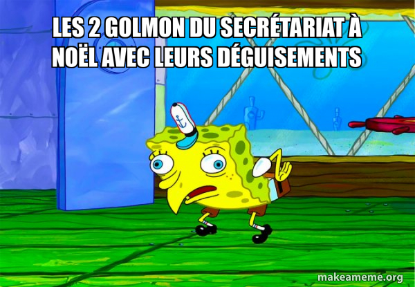 les 2 golmon du secrétariat à Noël avec leurs déguisements - Mocking ...