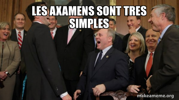 Les axamens sont tres simples - And then we told them Meme Generator