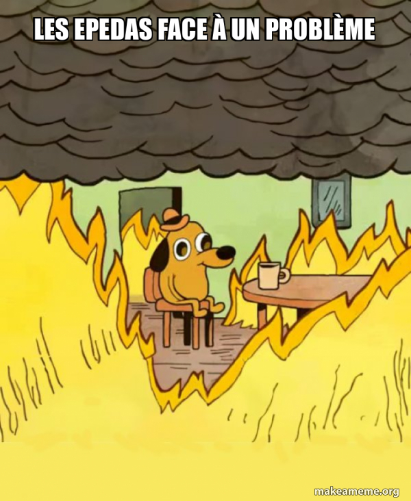 Les epedas face à un problème - This Is Fine Meme Generator