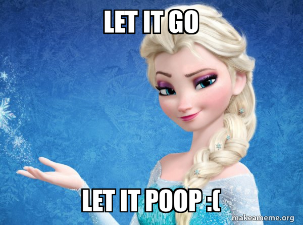 let it go let it poop :( - Elsa from Frozen Meme Generator