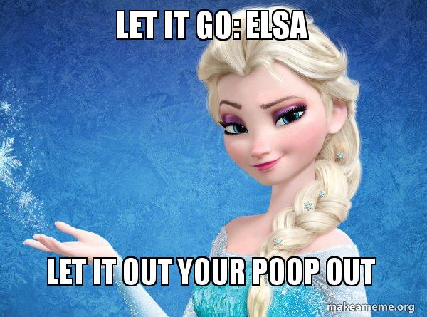 Let it go: Elsa Let it OUT your poop out - Elsa from Frozen Meme Generator