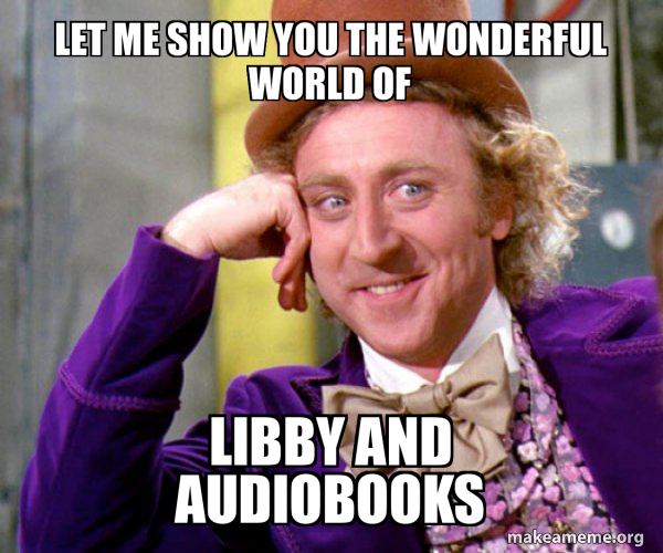 Let me show you the wonderful world of libby and audiobooks - Willy Wonka Sarcasm Meme Meme ...