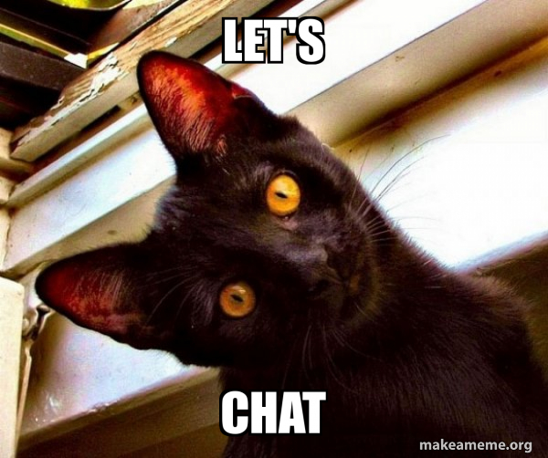 Let's Chat - Overly Attached Cat Meme Generator