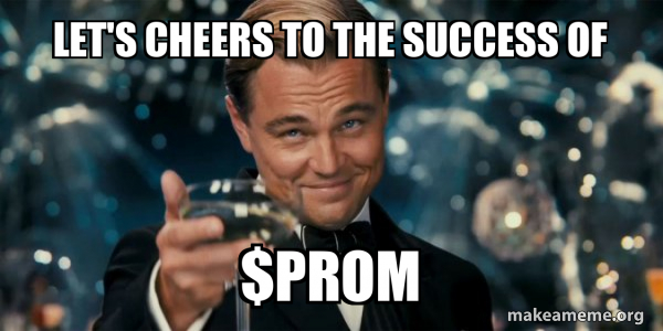 Let's cheers to the success of $PROM - Great Gatsby Reaction - Leonardo ...