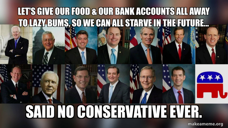 Let's give our food & our bank accounts all away to lazy bums, so we ...