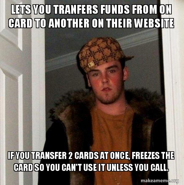 Lets you tranfers funds from on card to another on their website If you ...