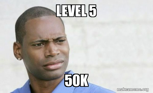 level 5 50k - Confused Black Man Meme Generator
