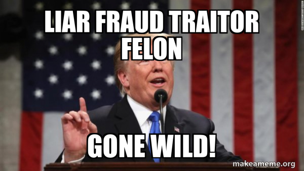 liar fraud traitor felon gone wild! - Donald Trump Meme Generator